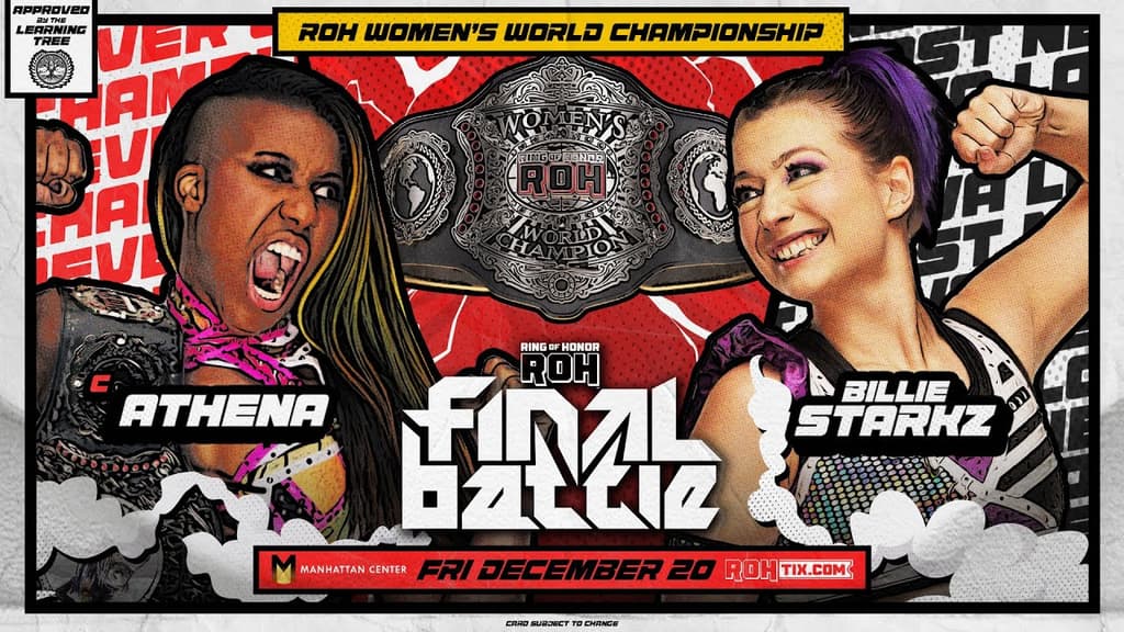 Athena vs. Billie Starkz Made Official For ROH Final Battle 2024 ...