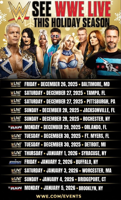 WWE Holiday Tour 2025: Complete Schedule, Venues & Ticket Info | SEScoops